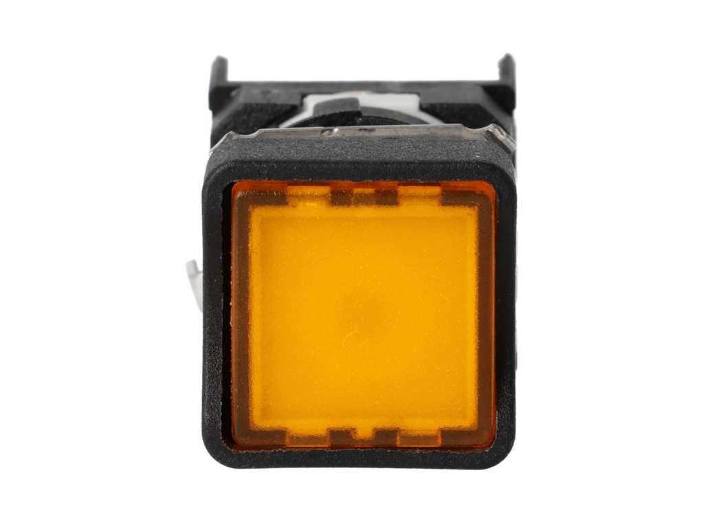 D080KDS — BOTON PULSADOR CUADRADO AMARILLO 16mm, 24VCA/CD, RASANTE MOMENTANEO ILUMINADO CON LED ...